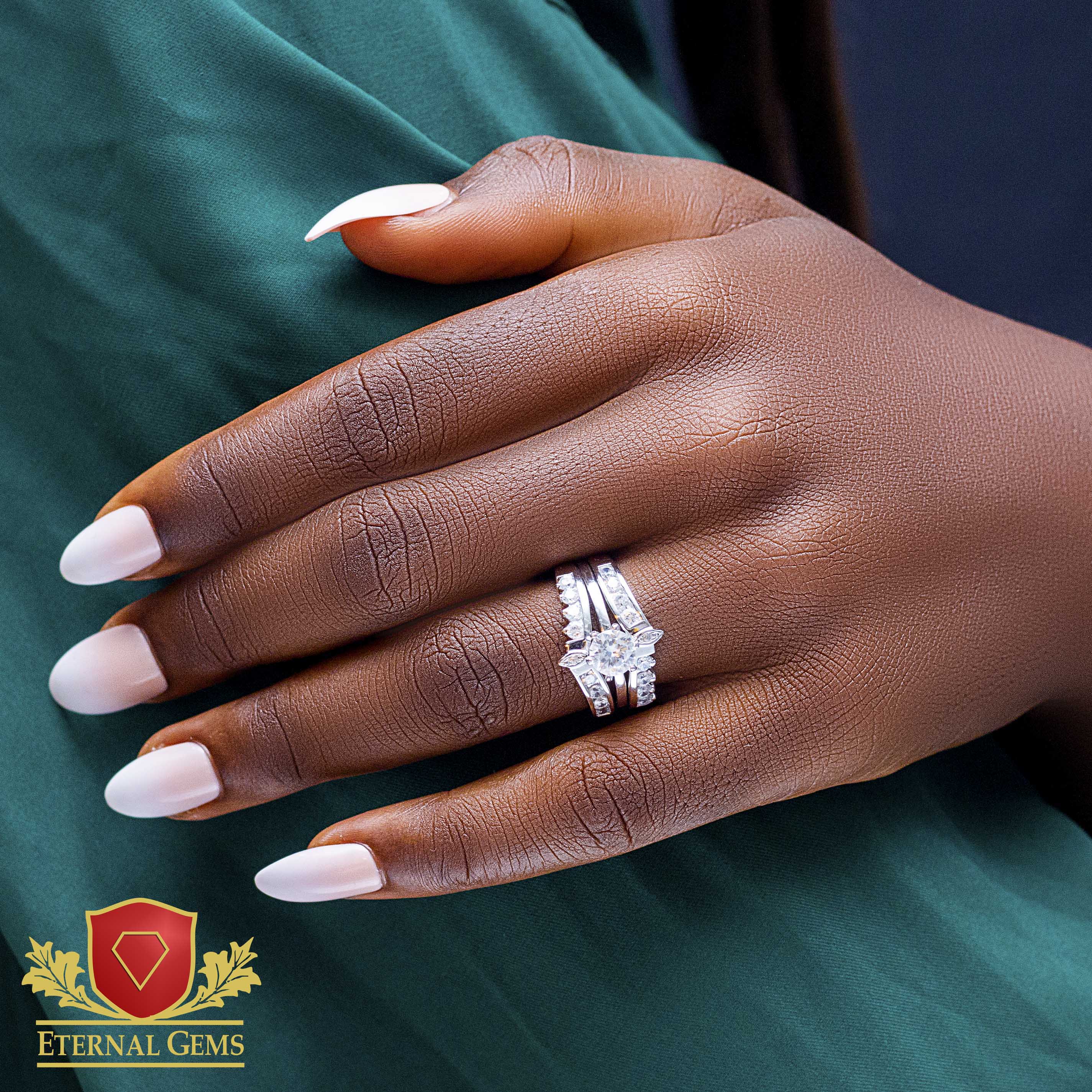 Leo's Elegance Exquisite Sterling Silver Bridal Set – Eternal Gems